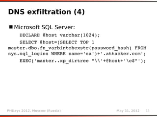 DNS Exfiltration Using sqlmap | PDF