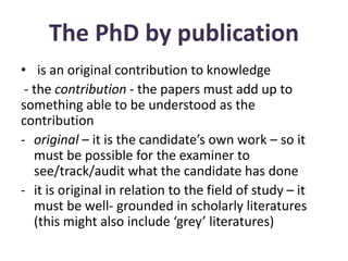 PhD by publication | PPTX