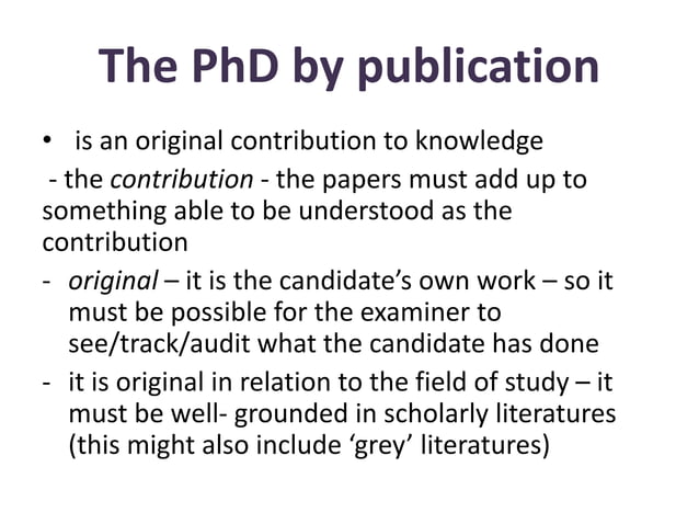 PhD by publication | PPTX