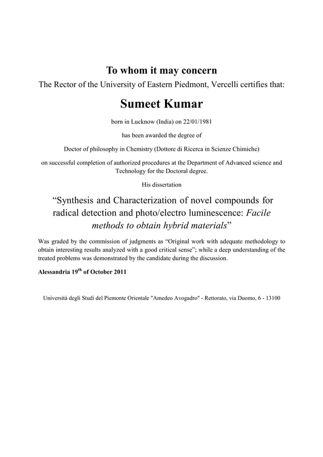 Phd Declaration | PDF