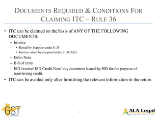 All about Input tax credit | PPTX | Personal Taxes | Personal Finance