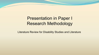 PhD Coursework Presentation 1 | PPTX