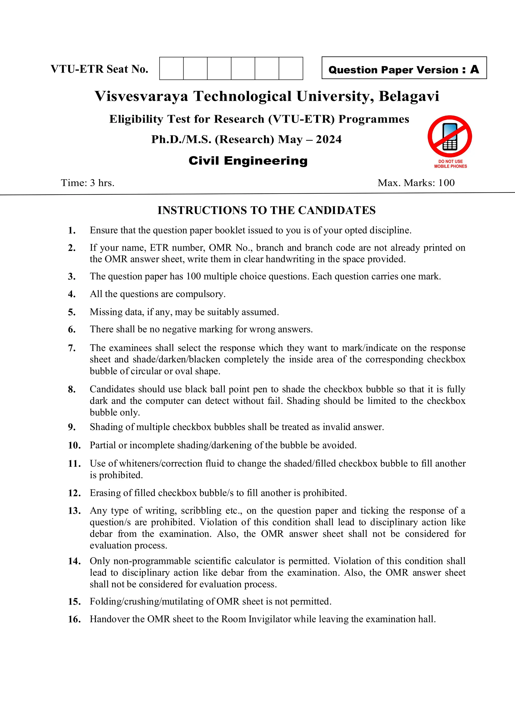 Vtu question paper mohammedtamveer karobari | PDF