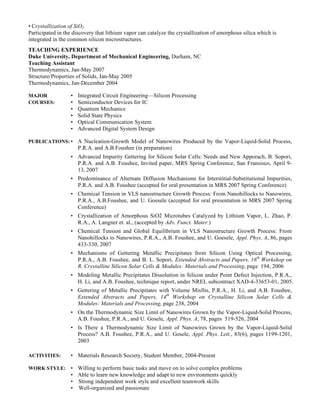 PhD CV: Postdoctoral Research | PDF | Chemistry | Science