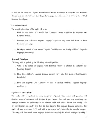 The Contribution of Luganda Oral Literature to Children Language ...