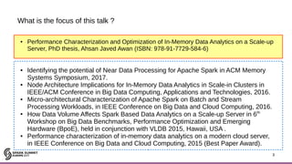 Performance Characterization and Optimization of In-Memory Data Analytics on a Scale-up Server | PPT