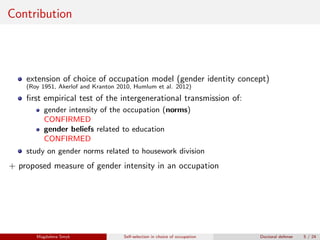 Self-selection in choice of occupations | PDF | Parenting | Family and ...