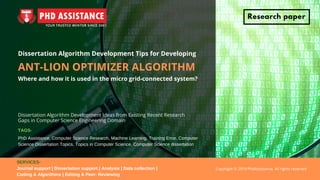 PhD Dissertation Writing Services TIPS FOR DEVELOPING Ant-Lion Optimizer Algorithm Where and how ...