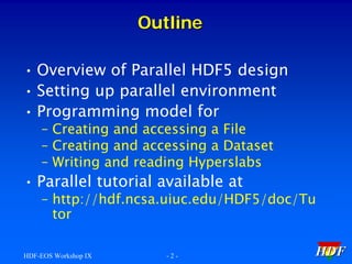 Parallel HDF5 Introductory Tutorial | PPT
