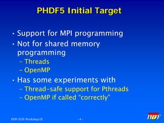 Parallel HDF5 Introductory Tutorial | PPT