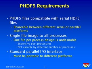 Parallel HDF5 Introductory Tutorial | PPT