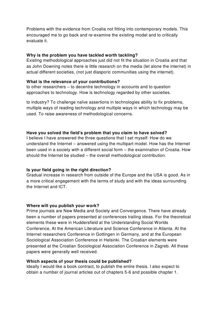 Phd viva general questions