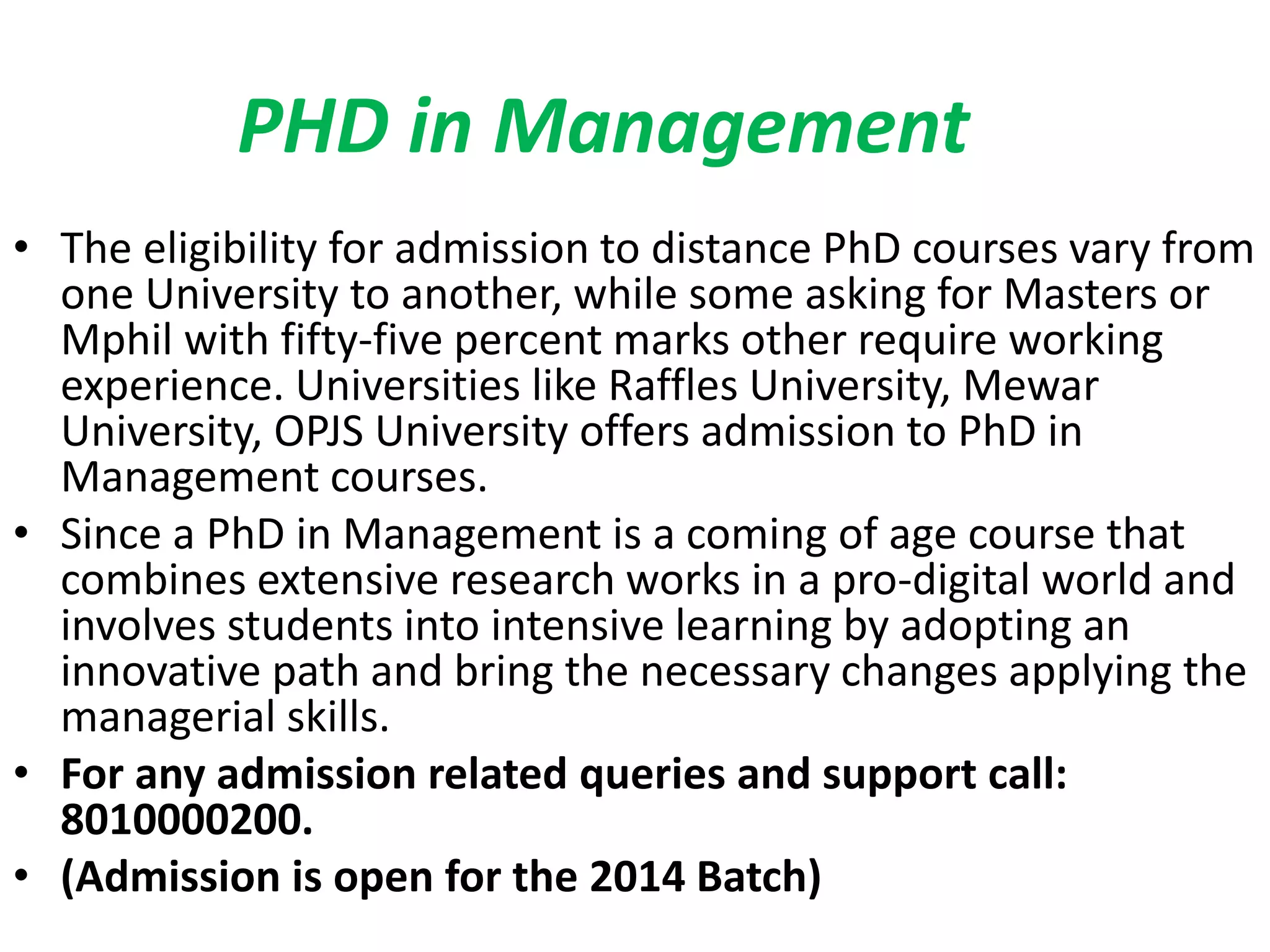 Phd in management | PPTX