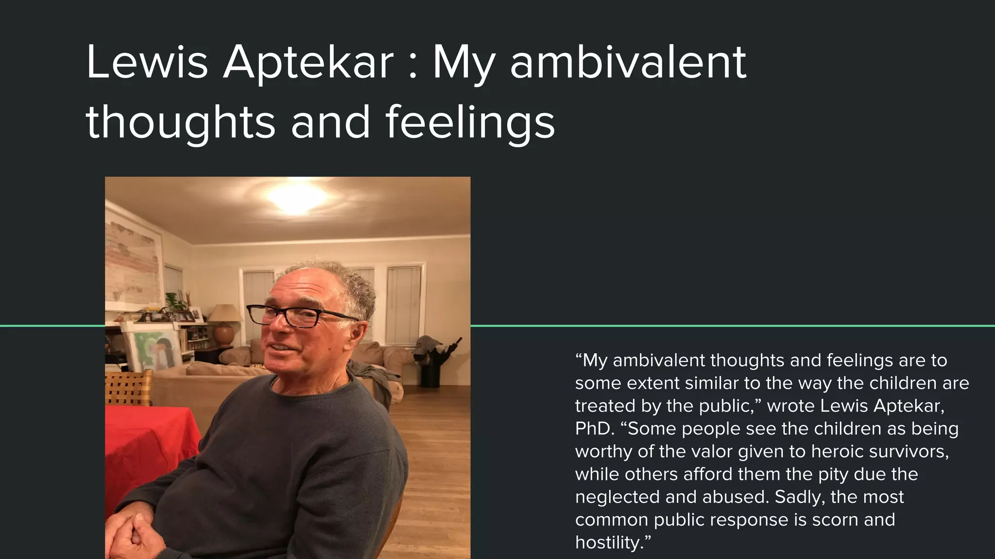 Phd on Homeless Youth: Lewis Aptekar | PPT