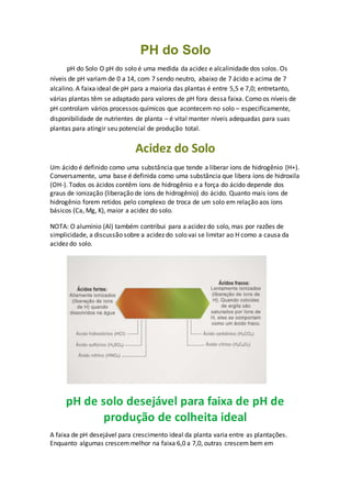 PH do solo | DOCX