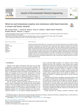 Metal ion and contaminant sorption onto aluminium oxide-based materials: A review and future ...