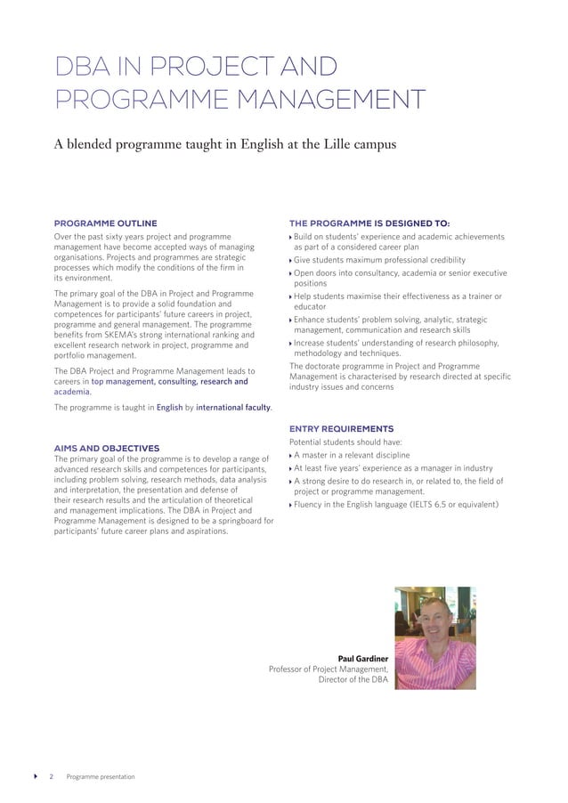 Univtop.com | PhD program in France | Brochure Dba project management | Skema EGE Euroasia ...