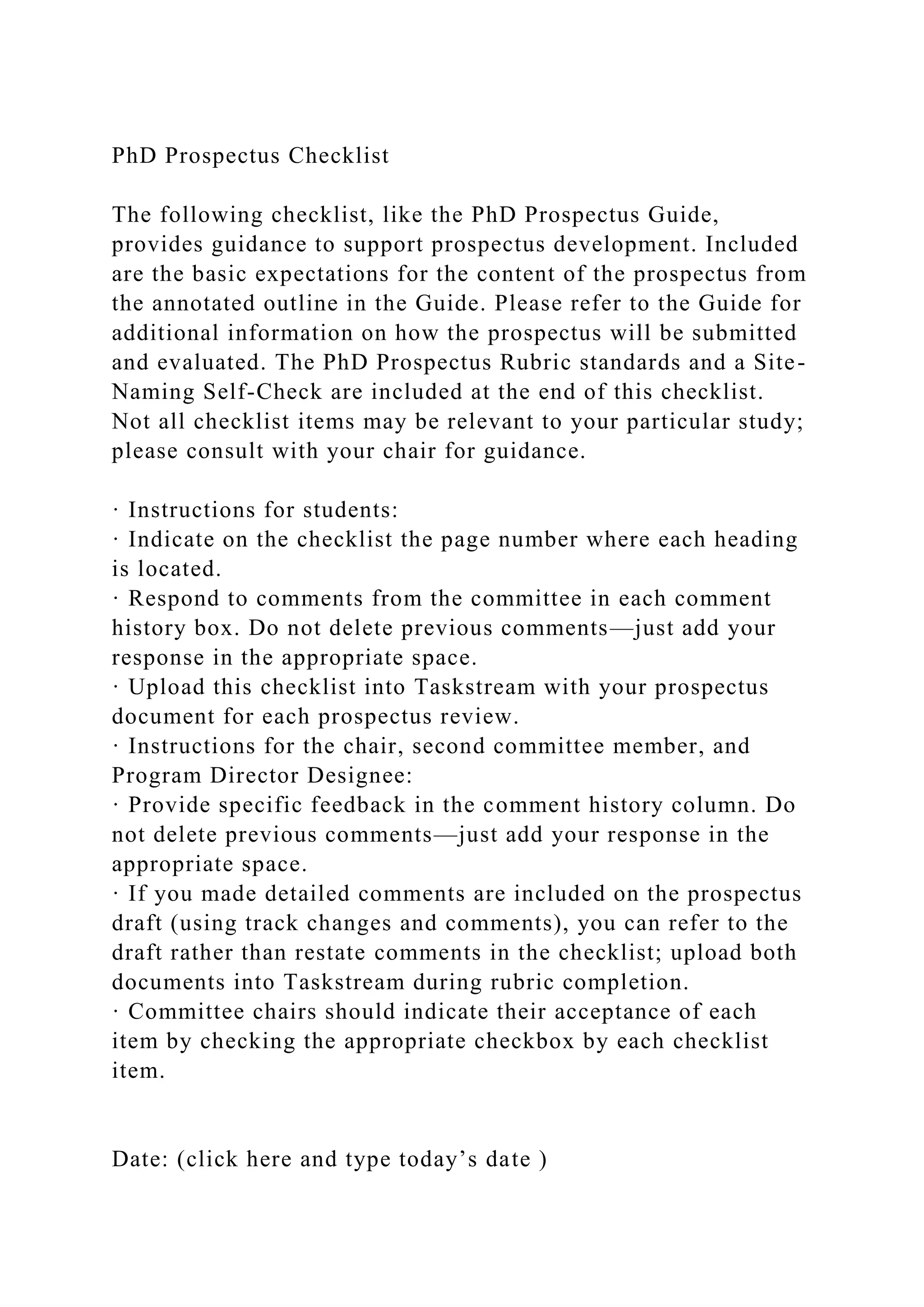 PhD Prospectus ChecklistThe following checklist, like the PhD Pr.docx