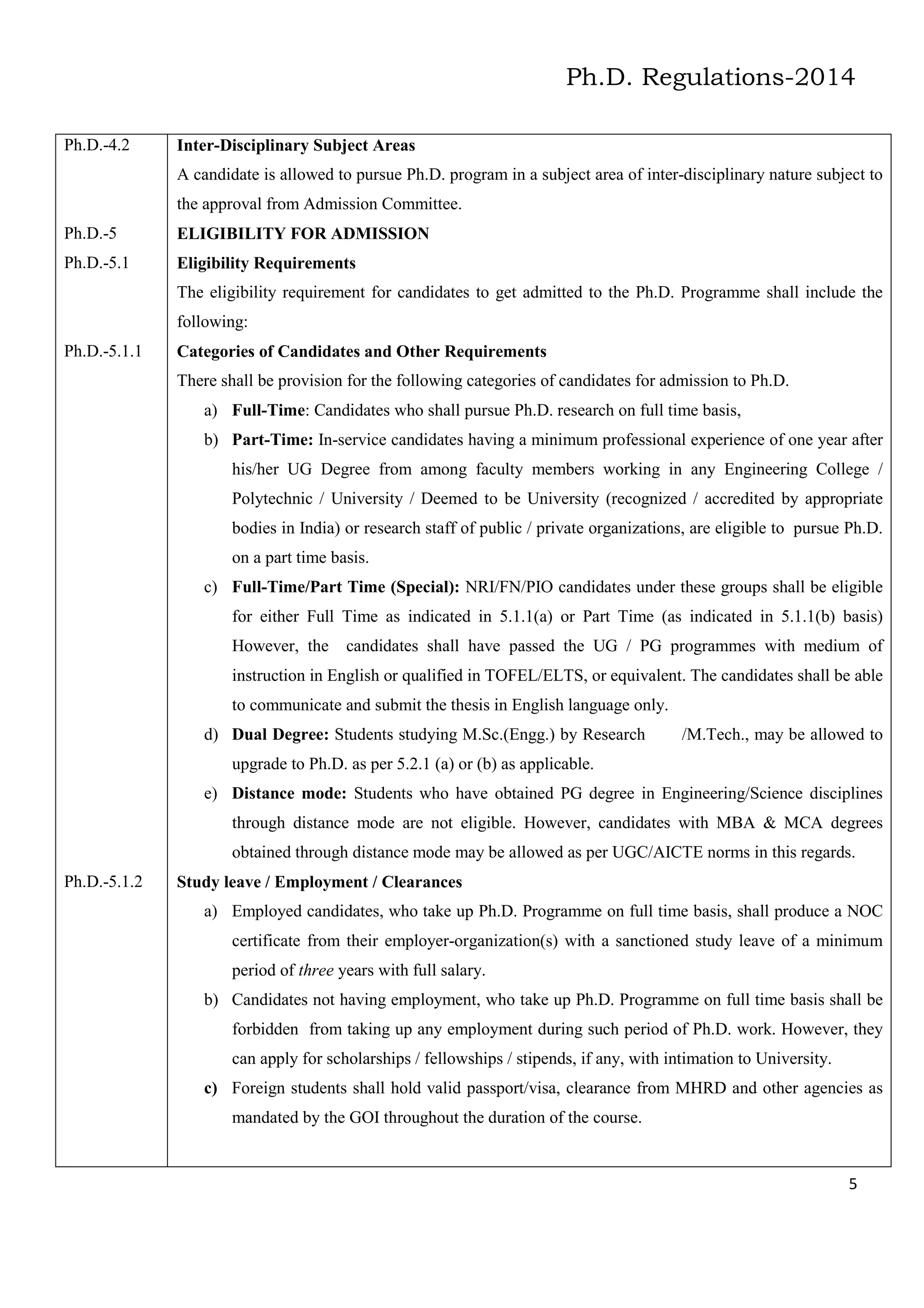 vtuPhdregulation2015 | PDF