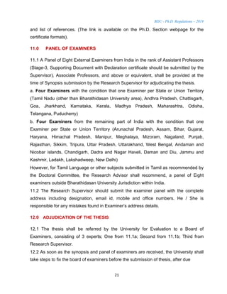 Ph d regulation_2019 bharathidasan university | PDF