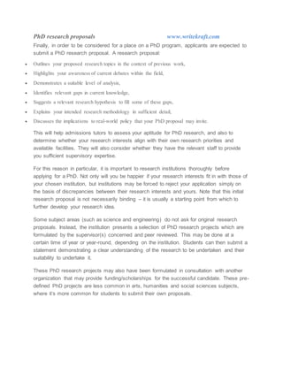 PhD research proposals | DOCX | Postgraduate Education | College Education