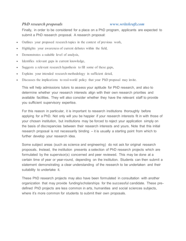 Phd research proposals | PDF