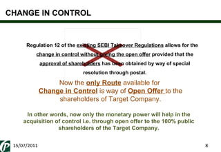 Draft SEBI Takeover Regulations | PPT