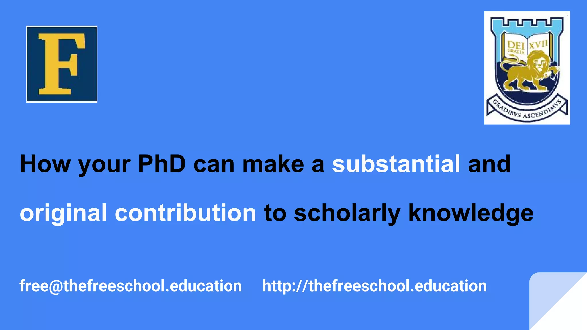PhD substantial original contribution | PDF
