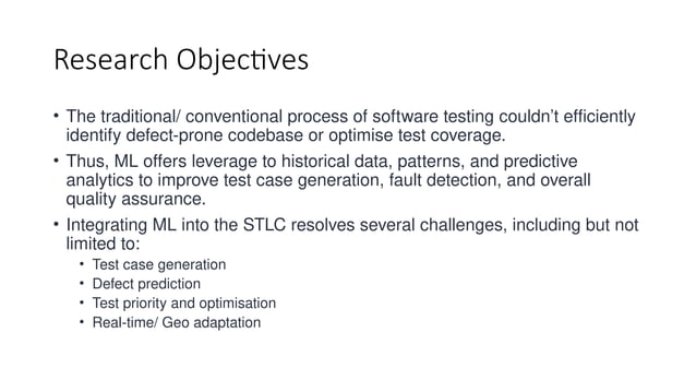 Enhancing Software Testing using Machine Learning Techniques | PPT
