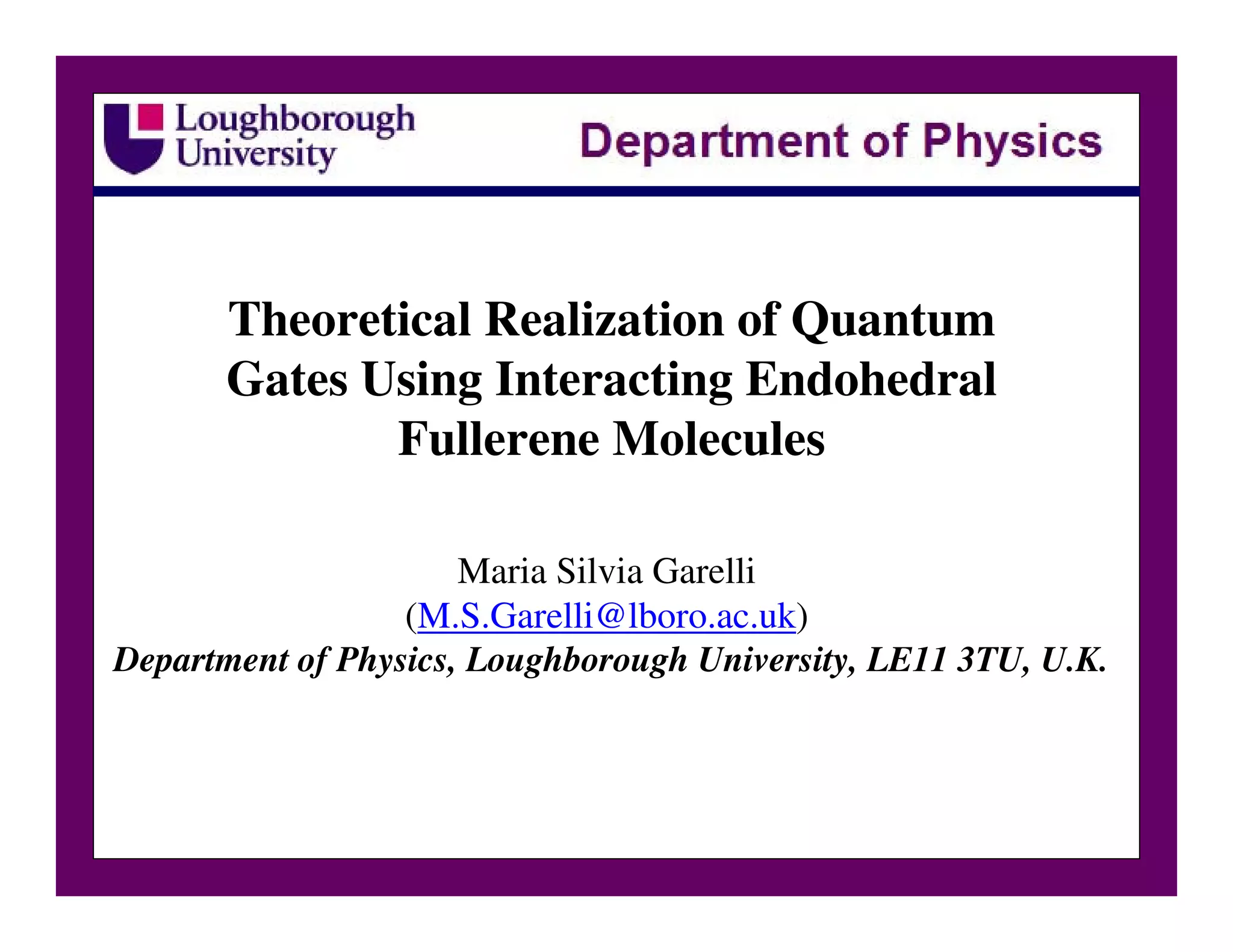 Phd thesis- Quantum Computation | PPT
