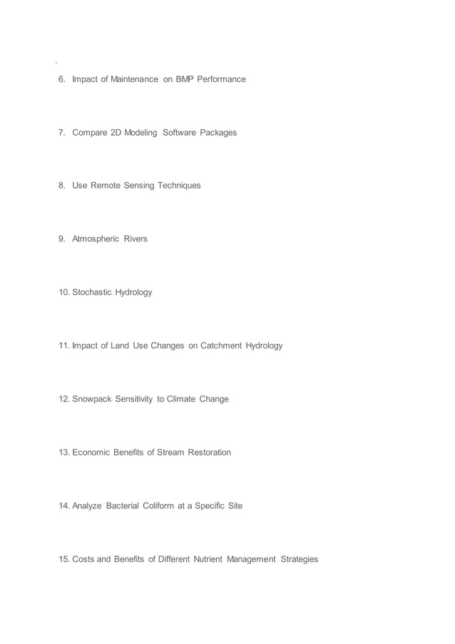 Phd thesis topics in water resources and minerals engineering and ...