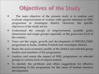 Women's Empowerment Through SHGs | PPT