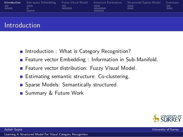 Learning a structured model for visual category recognition