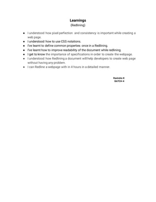 Learnings from redlining tasks | DOCX | Web Development | Internet