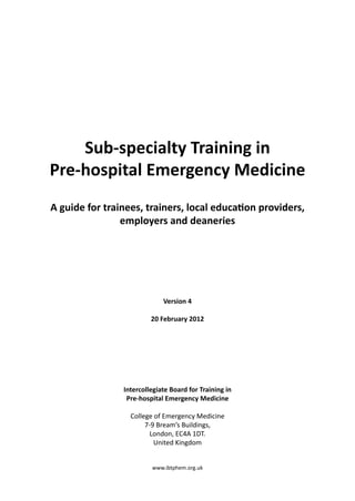 PHEM - Pre Hospital Emergency Medicine Guidelines for Trainers | PDF