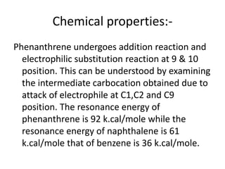 Phenanthrene, Haworth Synthesis, Chemical Properties .pptx