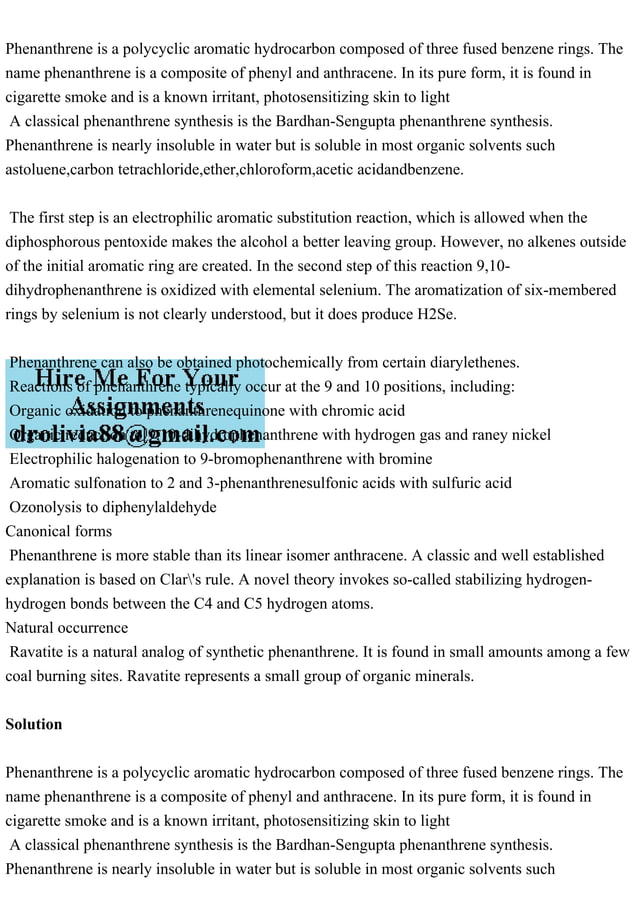 Phenanthrene is a polycyclic aromatic hydrocarbon composed of three .pdf