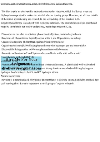 Phenanthrene is a polycyclic aromatic hydrocarbon composed of three .pdf