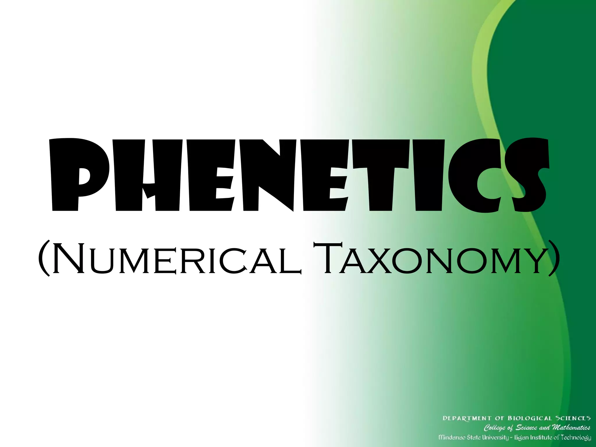Systematics Lecture: Phenetics | PDF