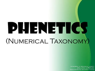 Systematics Lecture: Phenetics | PDF