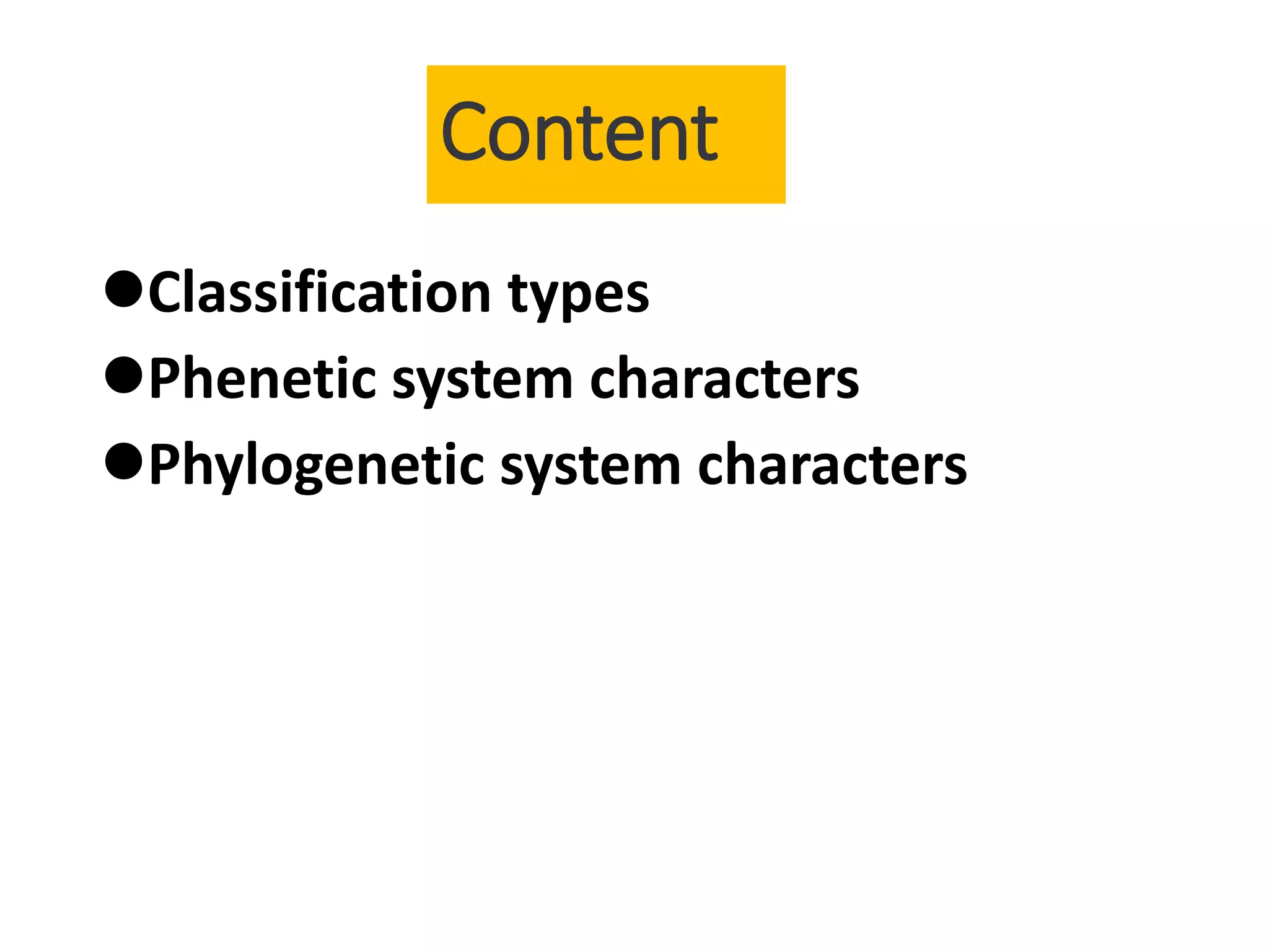 Phenetic versus phylogenetic systems | PPTX