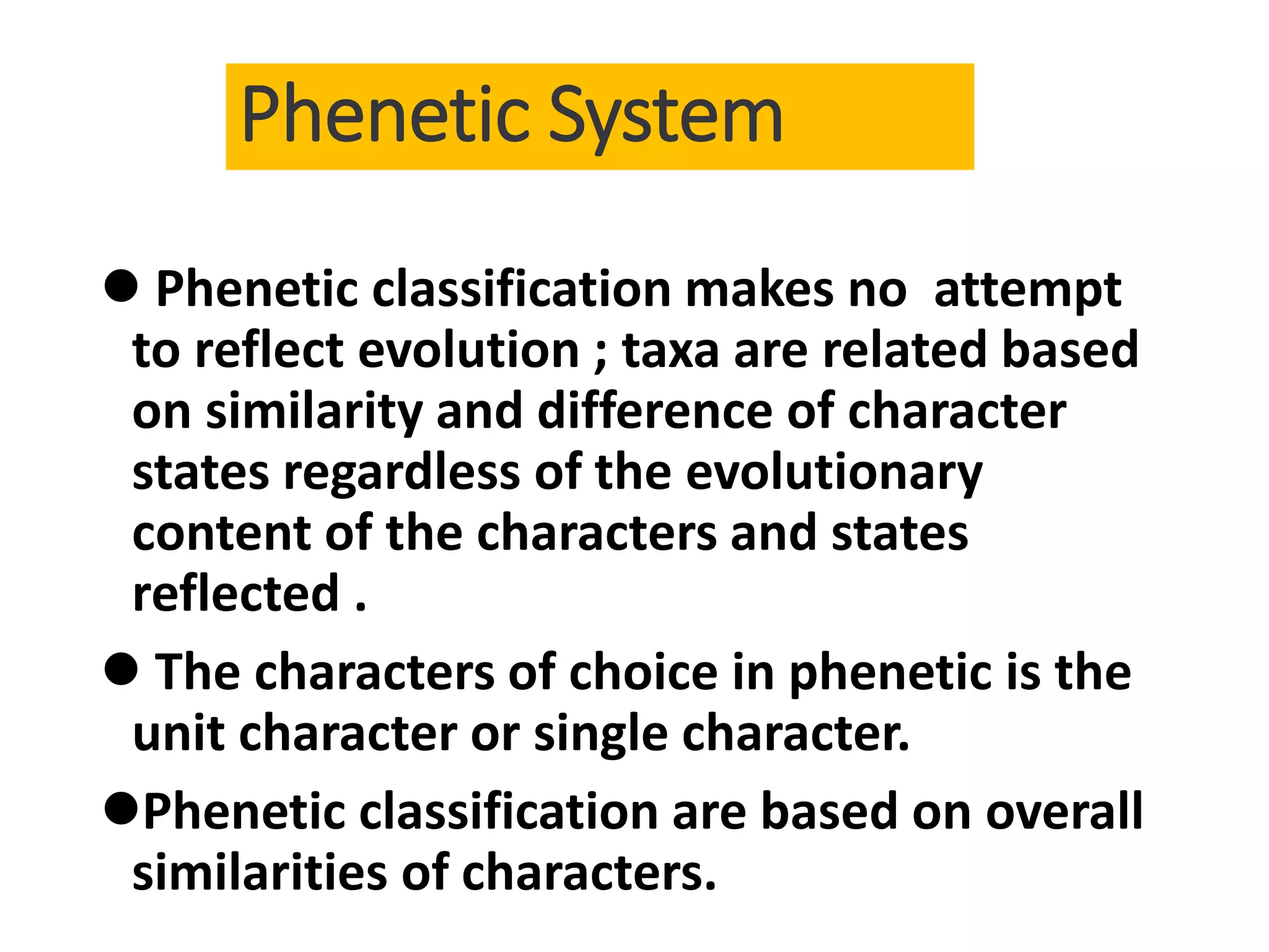 Phenetic versus phylogenetic systems | PPTX