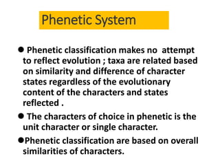 Phenetic versus phylogenetic systems | PPTX