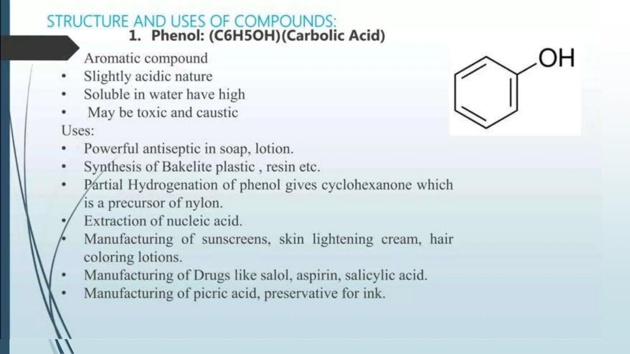 PHENOL.pptx PHENOL B301T PHARMACDUTIAL ORGANIC CHEMSITRY | PPTX