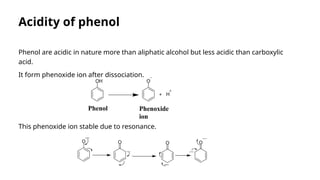 Phenol 3rd sem B. pharm (Introduction, synthesis, properties (Physical ...