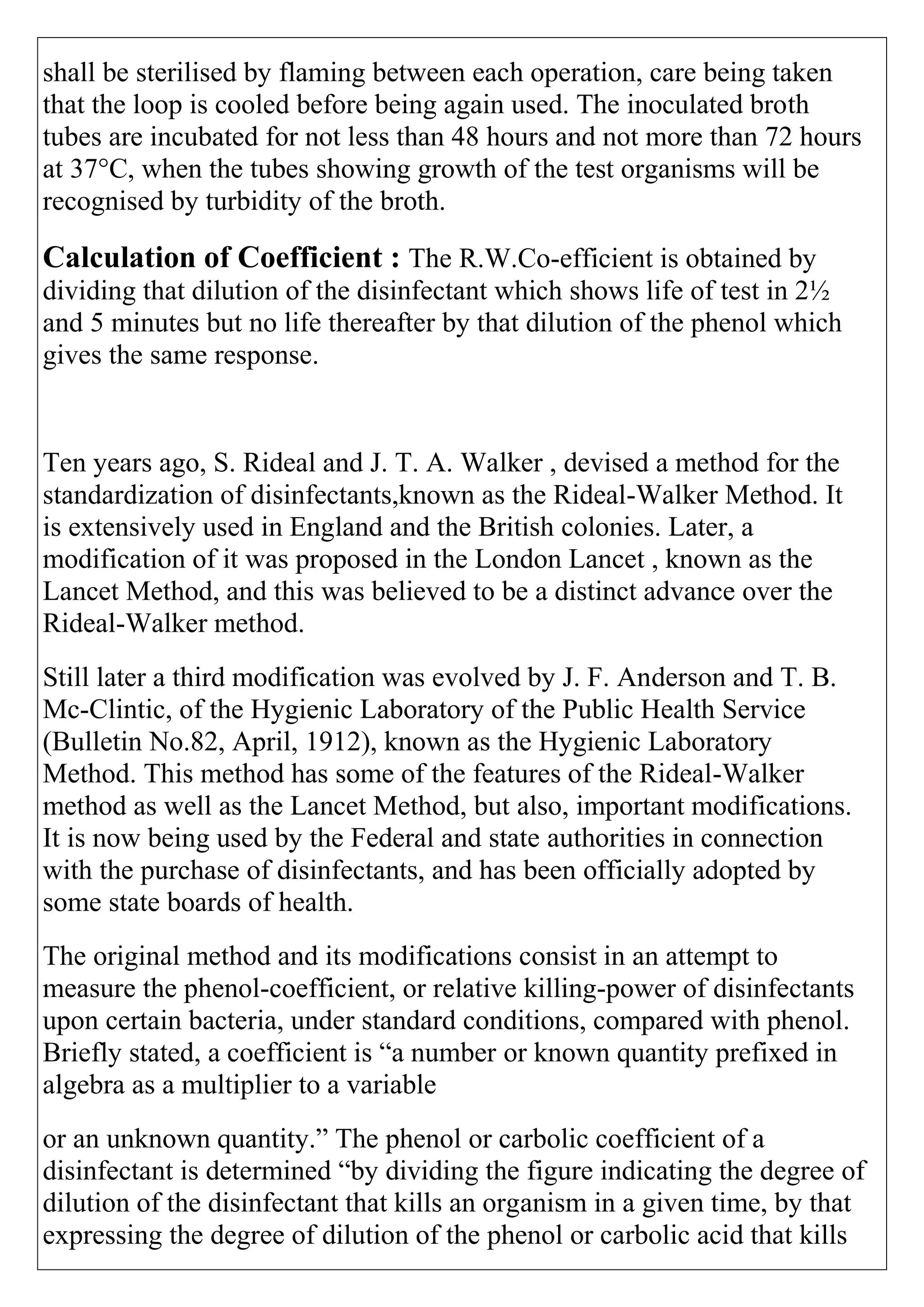 Phenol coefficient rideal | PDF