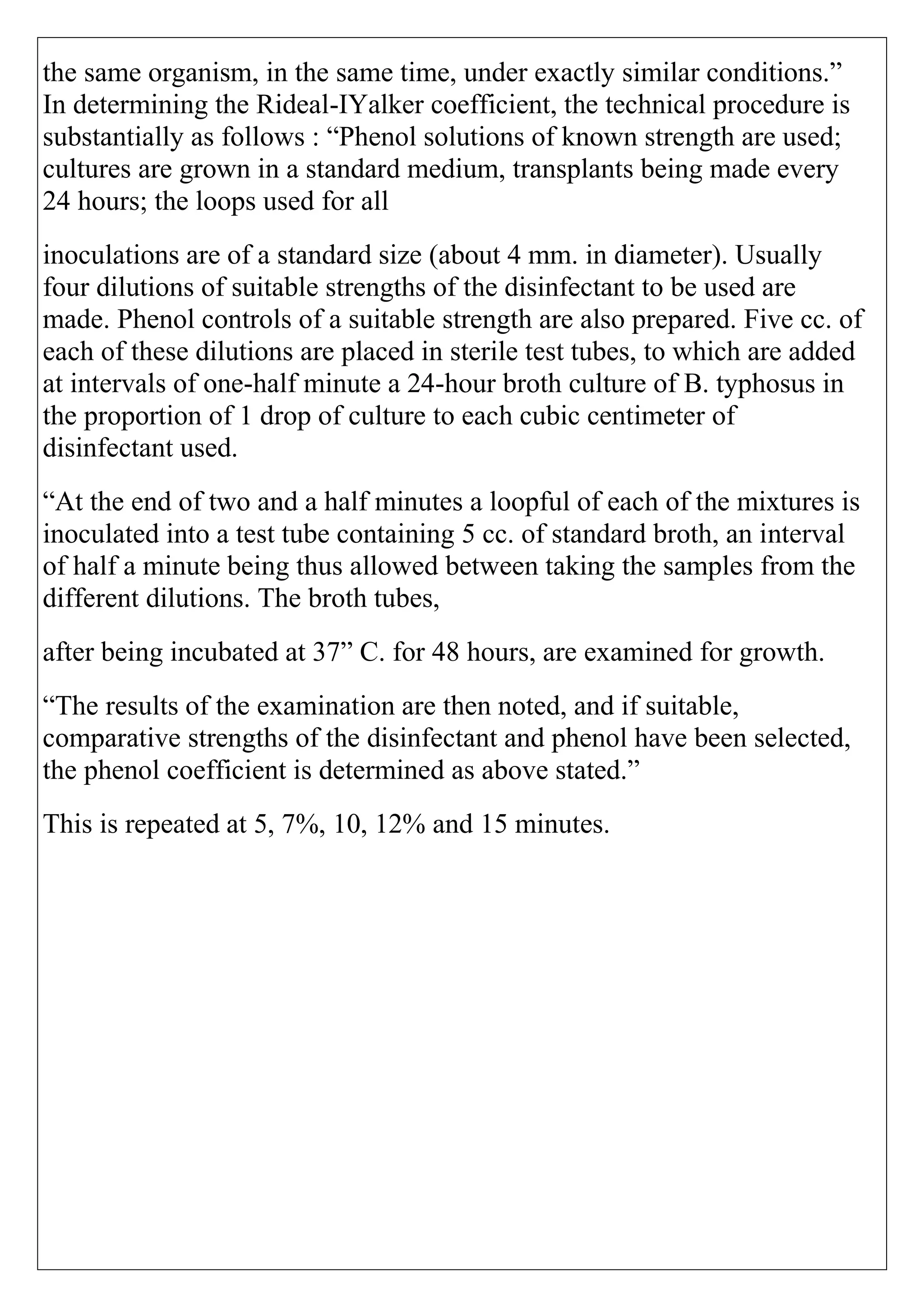 Phenol coefficient rideal | PDF