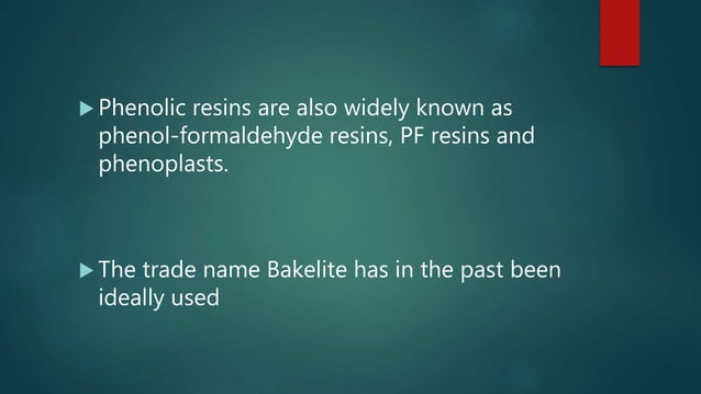 Phenolic resins, | PPTX