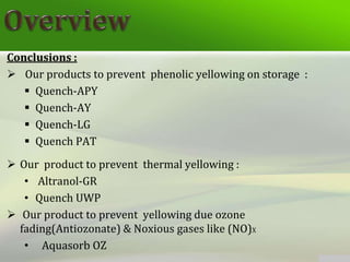 Phenolic yellowing of textiles | PPTX