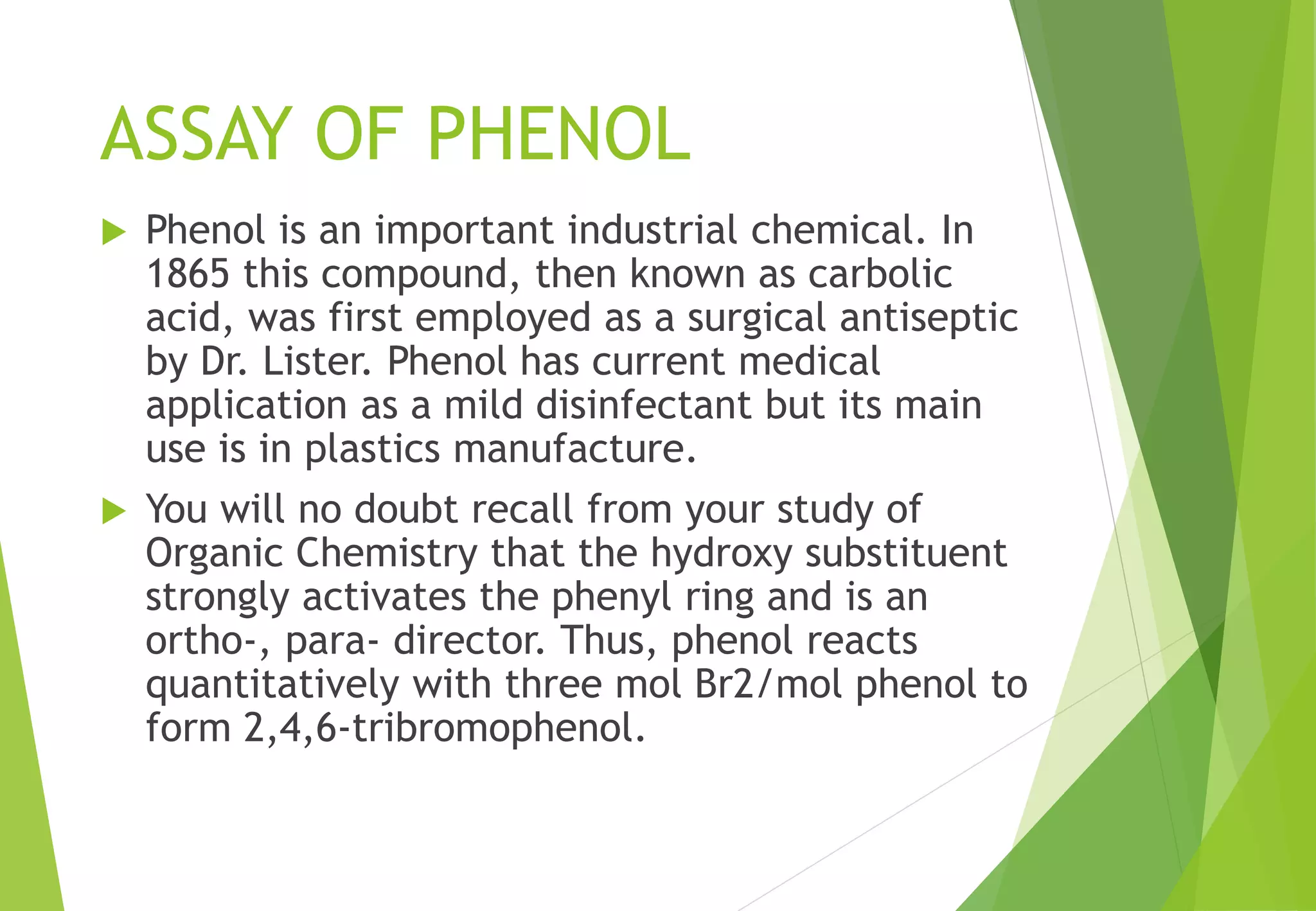 Phenol resonance and assay | PPTX
